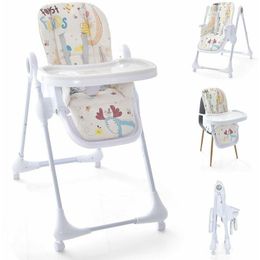 Goplus - Hochstuhl für Babys und Kleinkinder, 3-in-1 Babyhochstuhl mit verstellbarer Höhe, Rückenlehne, Fußstütze, Sicherheitsgurt, Doppeltablett,