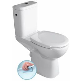 Sapho - Etiuda - Stand-WC-Kombination für Behinderte clean on, Rimless, Angang waagerecht, weiß K11-0221