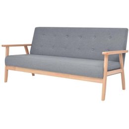 3-Sitzer-Sofa Couch Wohnzimmersofa - Stoff Hellgrau BV436033 Bonnevie