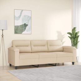 Bonnevie - 3-Sitzer-Sofa Creme 180 cm Mikrofasergewebe vidaXL521397