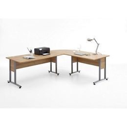 FMD MOBEL Schreibtisch Bürotisch Winkelkombination ca. 240 x 200 cm inkl. Metallkufen ca...