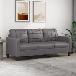 3-Sitzer-Sofa,Sofas gerade Grau 180 cm Kunstleder vidaXL