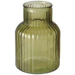 Vase aus Glas relea, grün, geriffeltes Glas, 20 cm