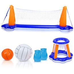 Swanew - Pool spielzeug Spielzeug aufblasbares Wasserball Pool Volleyball set Basketball