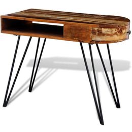 Tisch mit Eisenbeinen Altholz vidaXL546290