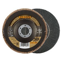 Rhodius Abrasives - rhodius lgz f, 10 Stück, 125 mm, Korn 80, Fächerscheibe