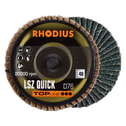 Rhodius Abrasives - rhodius lsz quick, 10 Stück, 76 mm, Korn 40, Lamellenschleifscheibe