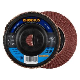Rhodius Abrasives - rhodius lsa P1, 10 Stück, 115 mm, Korn 40, Fächerscheibe