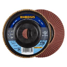 Rhodius Abrasives - rhodius lsa P1, 10 Stück, 115 mm, Korn 80, Fächerscheibe