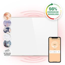 Wonderwall Smart Infrarotheizung 100x120cm App-Steuerung 1200W Wochentimer IP24 - Weiß - Klarstein