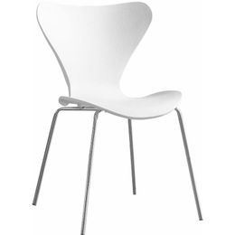 Set von 4 weißen Stühlen aus Harz sehr komfortabel und Design skandinavischen Stil - Weiß