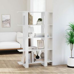 Bücherregal, Paravent, Raumteiler, Stellwand Sichtschutz Weiß 100×30×160 cm NMKS72220 MAISONCHIC