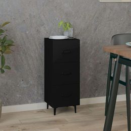 Sideboard, Kommode, Küchenschrank, Beistellschrank, Anrichte für Wohnzimmer Schwarz 34,5x34x90 cm Holzwerkstoff LLLA546272 MAISONCHIC