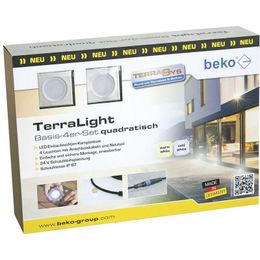 Beko TerraLight Basis 4er-Set quadratisch, 60 x 60 mm Edelstahl V4A gebürstet kaltweiß 4000K