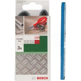 Bosch - 3 Schleifbänder für b+d Powerfile ka 293E 13 x 451 mm, k 120, Metall