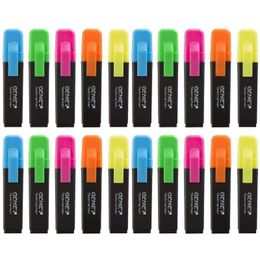20x GENIE Textmarker 5 Farben Neon Marker Set Highlighter Stifte Leuchtmarker