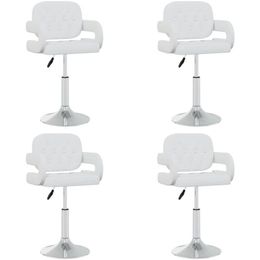 MAISONCHIC Küchenstühle moderne,Esszimmerstuhl, Essstühle 4 Stk. Drehbar Weiß Kunstleder -46040 - Weiß