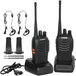 Kinsi - Walkie Talkie 16 Kanäle – CTCSS/DCSTalkie Walkie wiederaufladbare 1500 mAh Funkgeräte, Reichweite 3–5 km