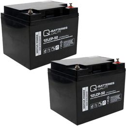 Quality Batteries - Ersatzakku für Freerider Neptun Scooter 24V 2 x 12V 50Ah