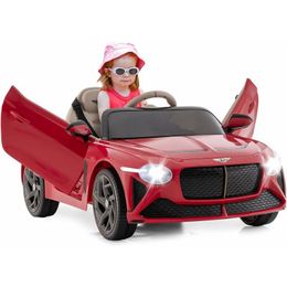 12V Kinder Elektroauto Bentley, Kinderfahrzeug mit Fernbedienung, LED-Leuchten, Scherentüren, Hupe & Musik, 3 Geschwindigkeiten, Elektrofahrzeug für