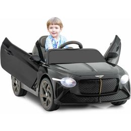 12V Kinder Elektroauto Bentley, Kinderfahrzeug mit Fernbedienung, LED-Leuchten, Scherentüren, Hupe & Musik, 3 Geschwindigkeiten, Elektrofahrzeug für