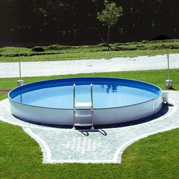 Stahlwand Swimming Pool Styria rund blaue Poolfolie ø 450 x 120 cm - Steinbach