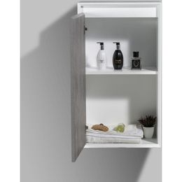 Bernstein - Seitenschrank Fiona - 50 x 28,8 x 88 cm - Beton-Optik / Eiche-Optik Beton-Optik, Mit Seitenschrank Rechts & Links