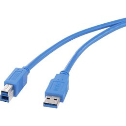 Renkforce - USB-Kabel usb 3.2 Gen1 (usb 3.0 / usb 3.1 Gen1) usb-a Stecker, usb-b Stecker 0.50 m Blau v