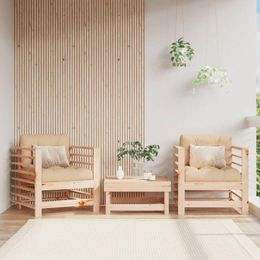 MAISONCHIC 2 Stk.Gartenstühle mit Kissen,Relax-Sessel,Gartenmöbel Massivholz Kiefer -87556