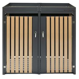 Stahl Mülltonnenbox für 2 Mülltonnen 240 Liter Anthrazit 84x134x125 cm - WESTMANN