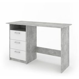 Schreibtisch "Meiko" Weiß/Beton VICCO