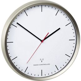 Tfa Dostmann 60.3521.02 Funk Wanduhr 30.5 cm x 4.8 cm Edelstahl (gebürstet) Schleichendes Uhrwerk (l