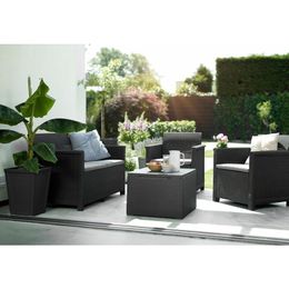 Lounge-Sitzgruppe Emma 4-Sitzer mit Sitzkissen Gartengarnitur - Keter