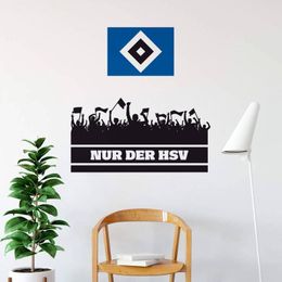 Fußball Wandtattoo Hamburger SV Bundesliga Fans Banner nur der hsv Schriftzug Wandbild selbstklebend 40x40cm - schwarz