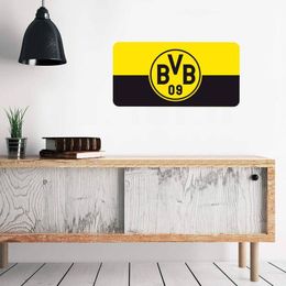 Fußball Wandtattoo Borussia Dortmund BVB 09 Logo Kinderzimmer Aufkleber Wandbild selbstklebend 30x15cm - gelb