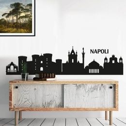 K&L WALL ART Wandtattoo Napoli Skyline Wandaufkleber selbstklebend Fussball Fanartikel 120cm