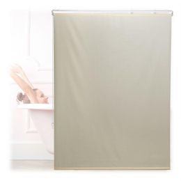 Duschrollo, 120x240 cm, Seilzugrollo für Dusche & Badewanne, Decke & Fenster, Badrollo wasserabweisend, beige - Relaxdays