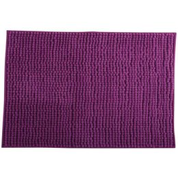 Chenille' Anti-Rutsch-Mikrofaser-Badematte in violett 40 x 60 cm - MSV