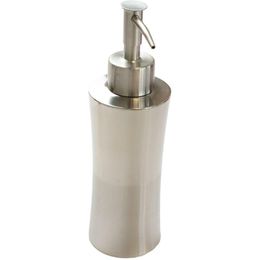 Seifenspender Edelstahl 450ml Grau Silber 18,8cm hoch, 5,5cm Durchmesser Pumpspender, nachfüllbar