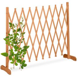 Relaxdays - Rankgitter Holz, ausziehbar bis 275 cm, Rankhilfe Kletterpflanzen, Scherengitter freistehend, Garten, orange