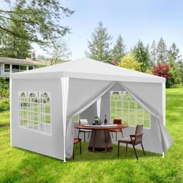 Pavillon 3x3m Wasserdicht Gartenpavillon. Stabiles Partyzelt. UV-Schutz Festzelt mit 4 Seitenteilen für Markt Camping Hochzeiten Festival - HENGDA