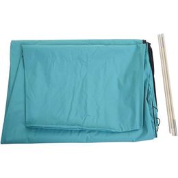 HHG - neuwertig] Schutzhülle für Ampelschirm bis 3,5 m, Abdeckhülle Cover mit Reißverschluss türkis - blue