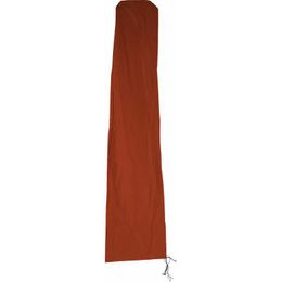 HHG - neuwertig] Schutzhülle für Ampelschirm bis 4,3 m (3x3 m), Abdeckhülle Cover mit Reißverschluss terracotta - orange