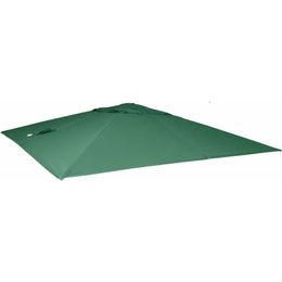 Neuwertig] Ersatz-Bezug für Luxus-Ampelschirm HHG 436, Sonnenschirmbezug Ersatzbezug, 3x3m (Ø4,24m) Polyester 2,7kg dunkelgrün - green
