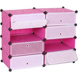 Neuwertig] Schuhschrank HHG 604, Schuhablage Schrank Steckregal Aufbewahrung, 8 Fächer 73x92x36cm rosa - pink