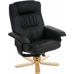 HHG Neuwertig] Relaxsessel Fernsehsessel Sessel ohne Hocker H56 Kunstleder schwarz - black