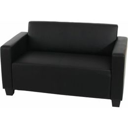 HHG Modular 2er Sofa Couch Moncalieri Loungesofa Kunstleder 136cm schwarz - black