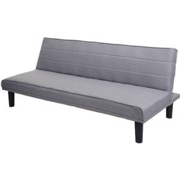 HHG - Schlafsofa 463, Couch Klappsofa Gästebett Bettsofa, Schlaffunktion Stoff/Textil 165cm grau - grey