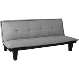 3er-Sofa HHG 933, Couch Schlafsofa Gästebett Bettsofa Klappsofa, Schlaffunktion 170x100cm Textil, hellgrau - grey