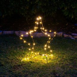 BURI 3D LED-Weihnachtsstern H51cm schwarz Leuchtstern Drahtstern Weihnachtsdeko